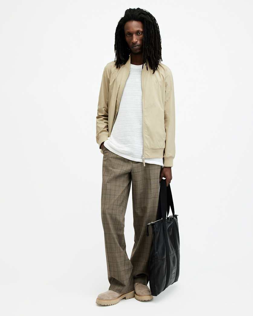 Waylan Ramskull Embroidered Bomber Jacket STONE BEIGE | ALLSAINTS